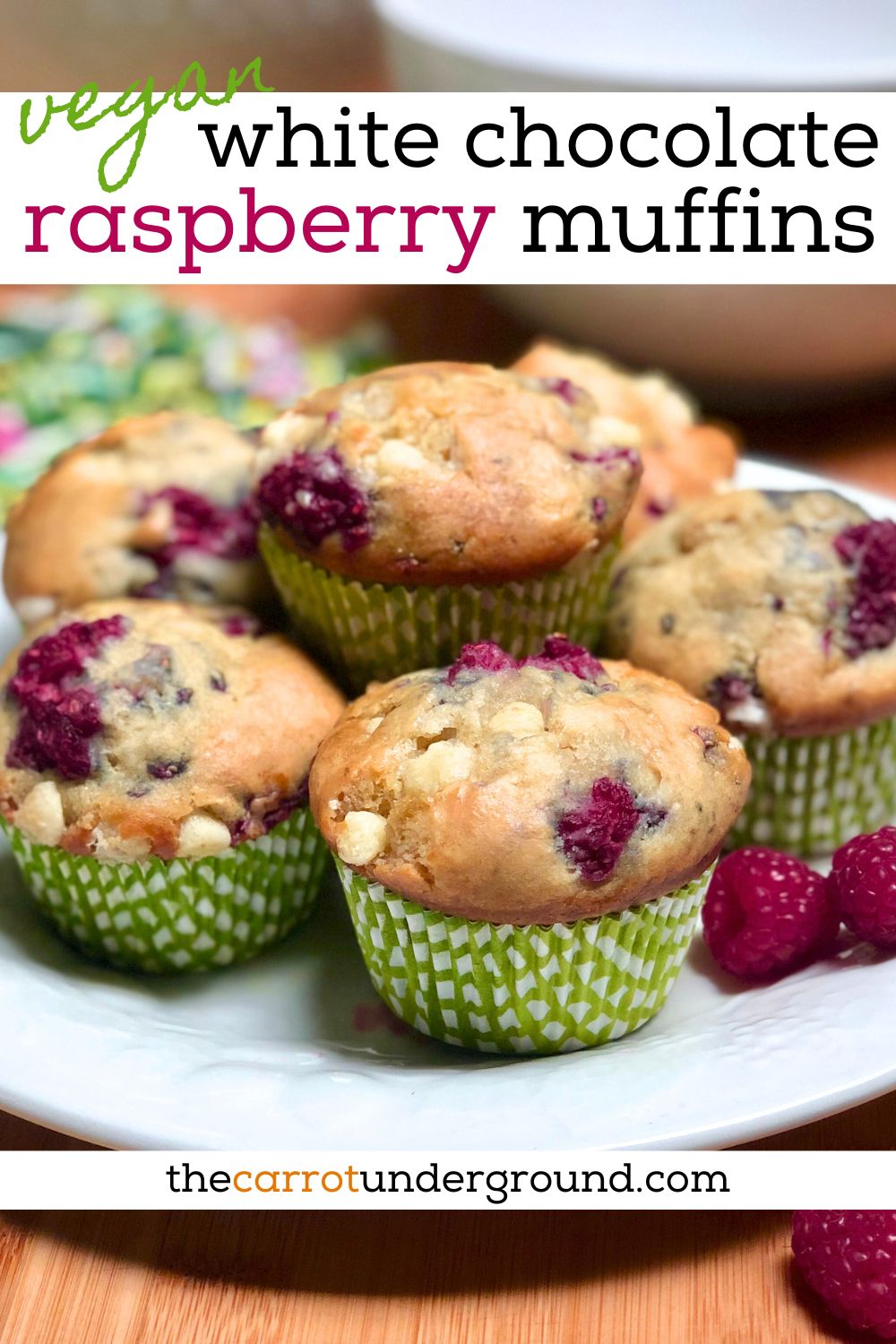 Vegan White Chocolate Raspberry Muffins - The Carrot Underground🥕